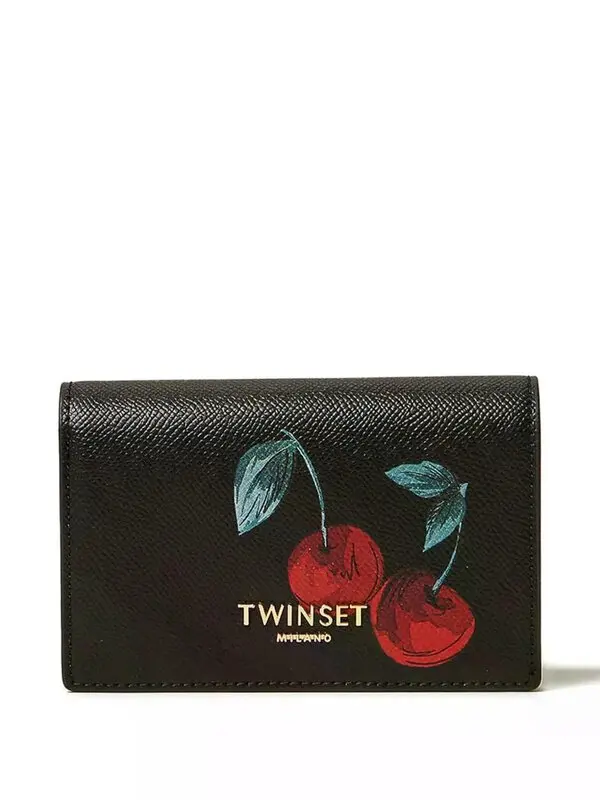 TWINSET Cherry-print Wallet - Black