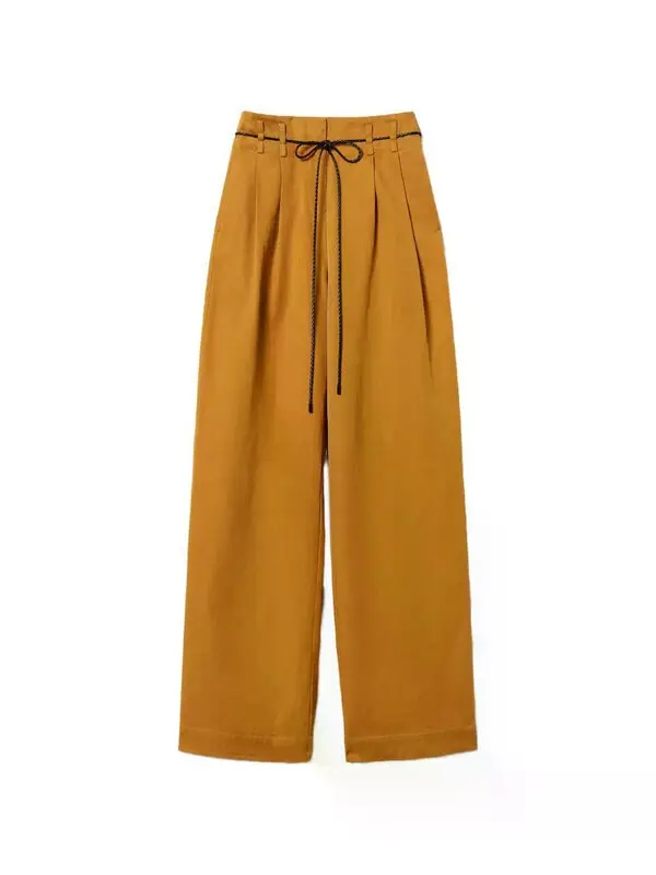 TWINSET Pleated High-waisted Trousers - Brown
