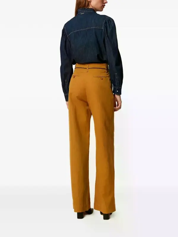 TWINSET Pleated High-waisted Trousers - Brown
