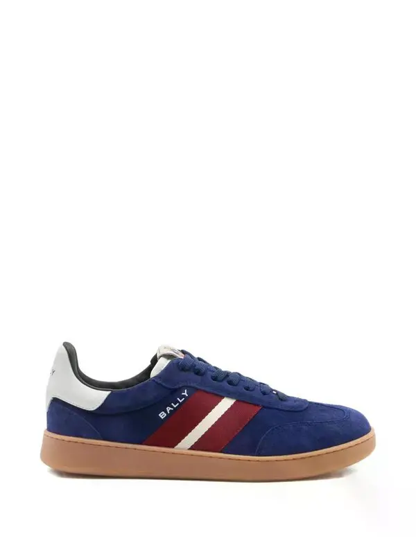 Bally Retro Crest Ribbon Suede Sneakers - Blue