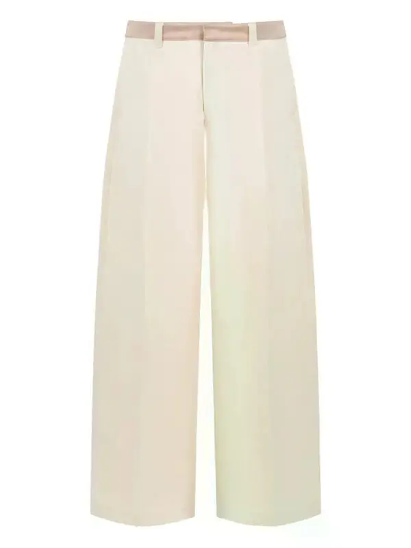 Marni Belt-loop Logo-patch Trousers - Neutrals