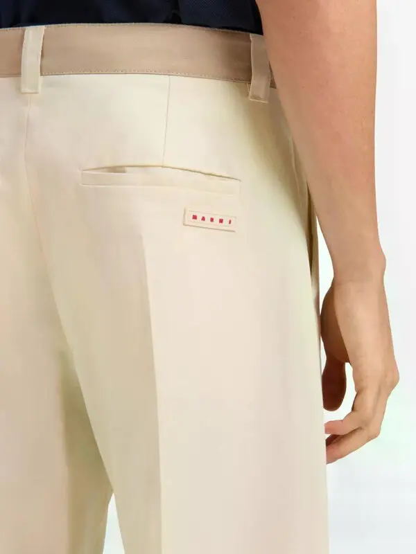 Marni Belt-loop Logo-patch Trousers