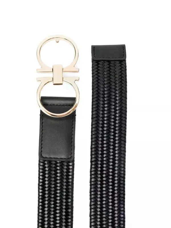 FERRAGAMO Woven-leather Buckle Belt