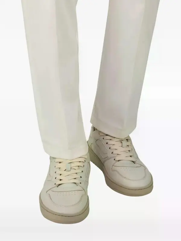 Boggi Milano Origin Perforated Leather Sneakers - Neutrals