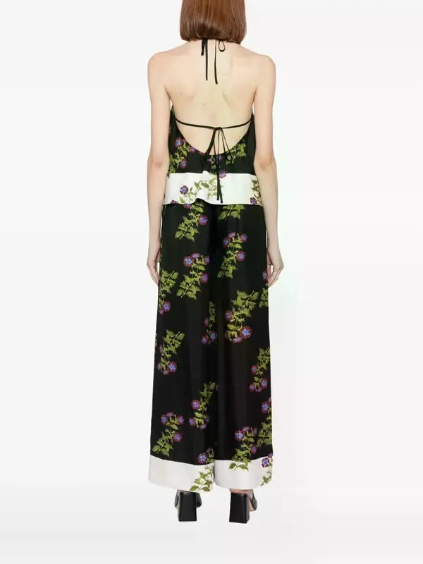 Cynthia Rowley Floral-print Strapless Top - Black