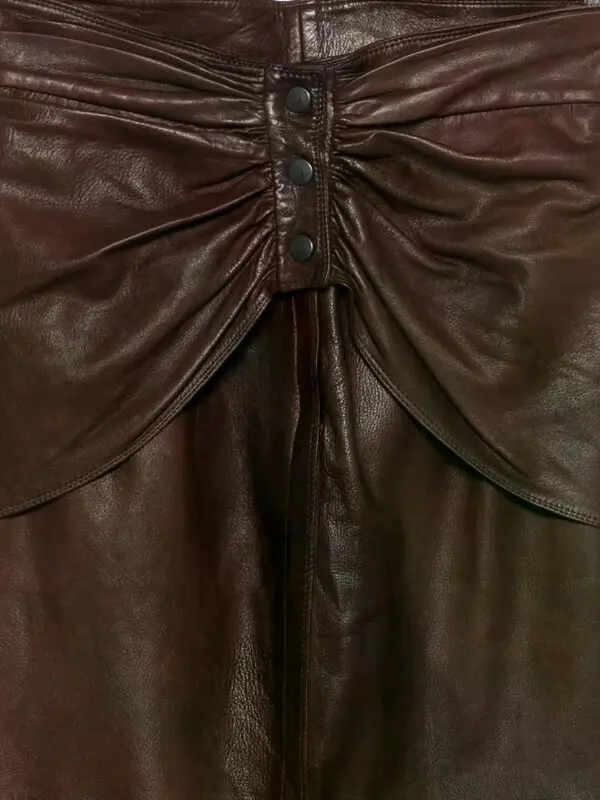 Versace 1980s Leather Midi Skirt