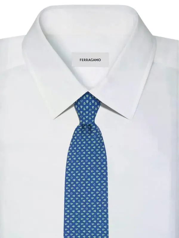 FERRAGAMO Printed Silk Neck Tie
