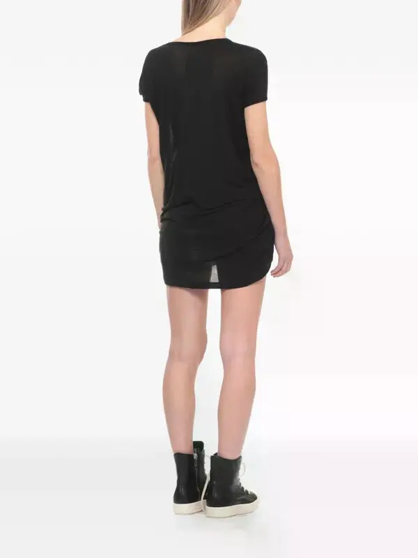 Rick Owens Temple Hiked V-neck T-shirt - Black