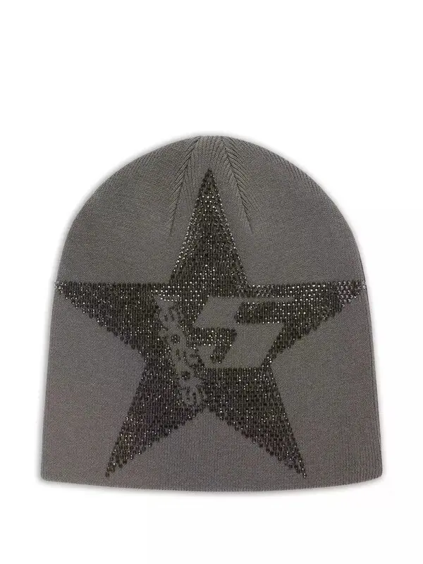 SP5DER Star-rhinesteone Beanie Hat - Grey