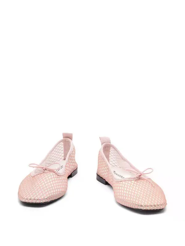 Repetto Mesh Ballet Flats With Bow Detail