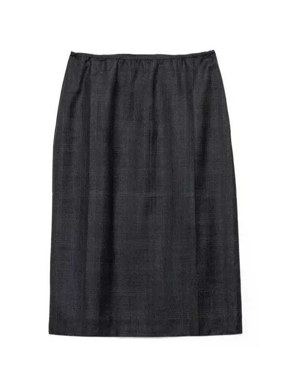 Prada Checked Wool Midi-skirt
