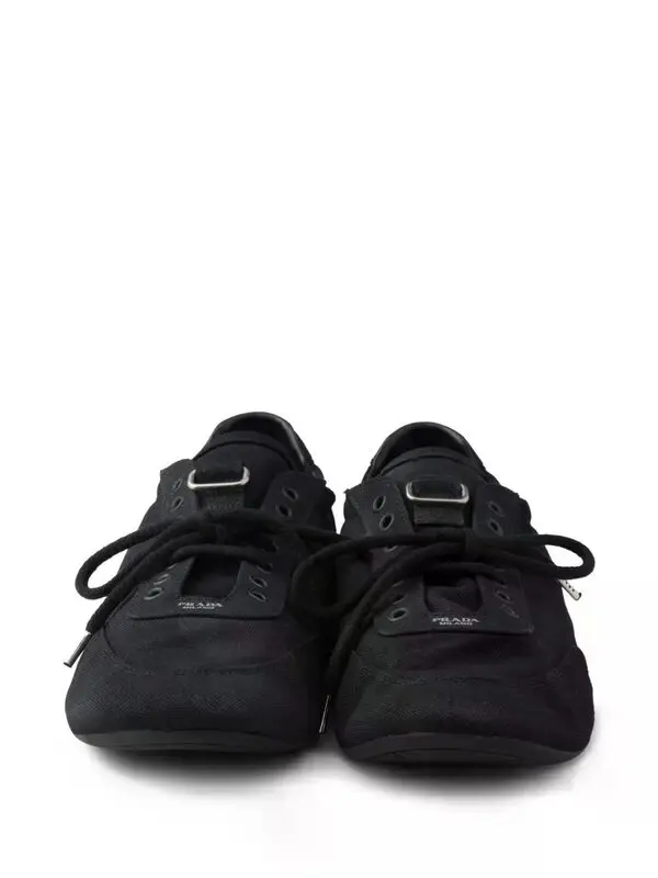Prada Collapse Canvas Sneakers - Black