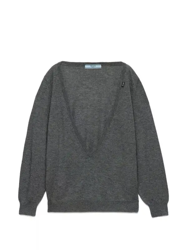 Prada Cashmere V-neck Sweater - Grey