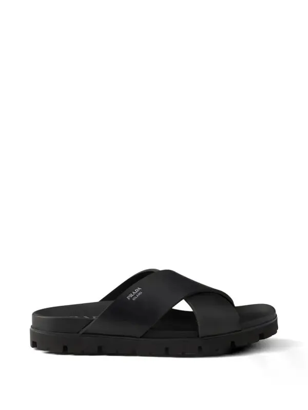 Prada Crisscross Rubber Slides