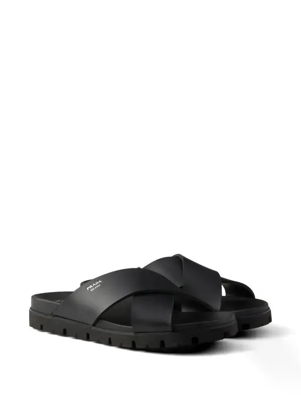 Prada Crisscross Rubber Slides