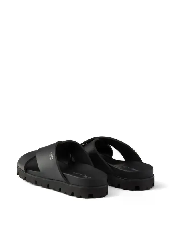 Prada Crisscross Rubber Slides