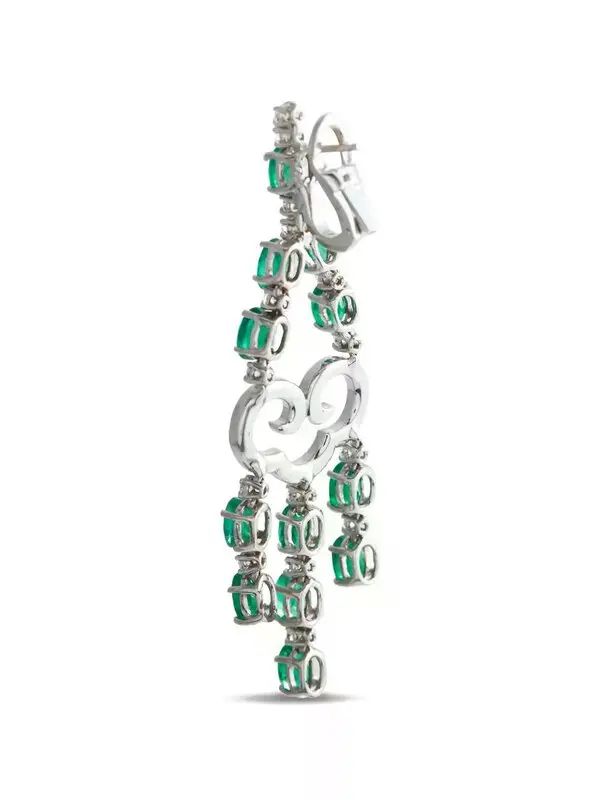 LB EXCLUSIVE Diamond And Emerald Dangle Earrings