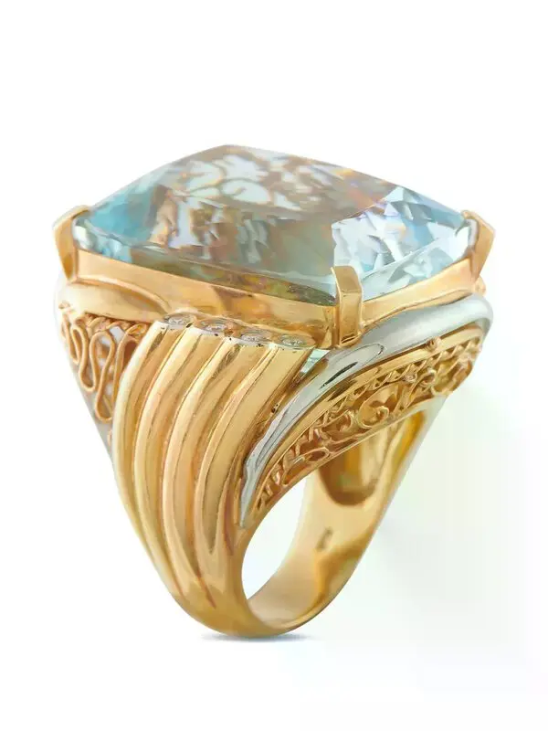 LB EXCLUSIVE Aquamarine And Diamond Ring