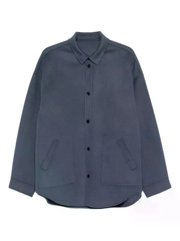 ALICIA AUDREY Button Pocket Overshirt - Blue