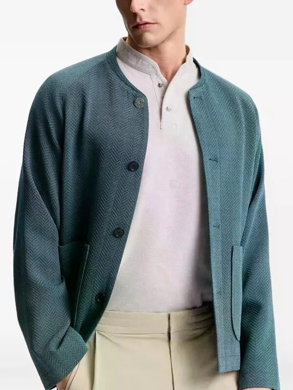 Shanghai Tang Herringbone Button Jacket