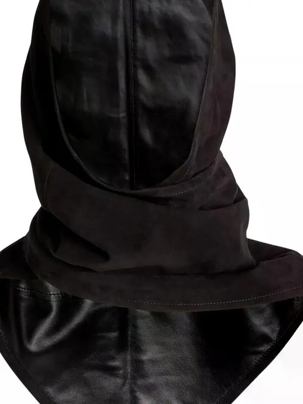 Nour Hammour Leather Balaclava - Black