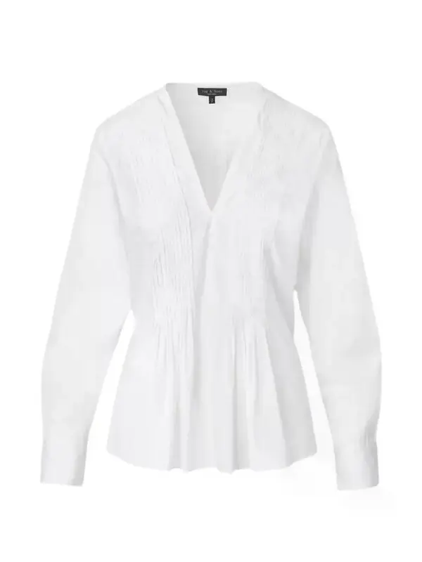 Rag & Bone Asher V-neck Blouse - White