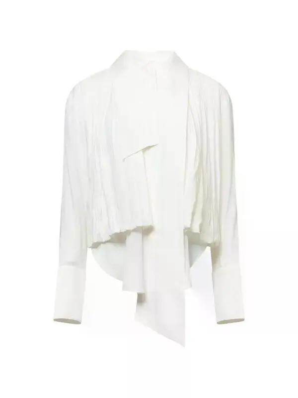 YCH Pleats Tie Shirt - White