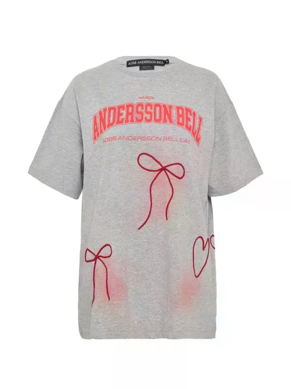 Andersson Bell Ribbon-embroidery Spray T-shirt - Grey