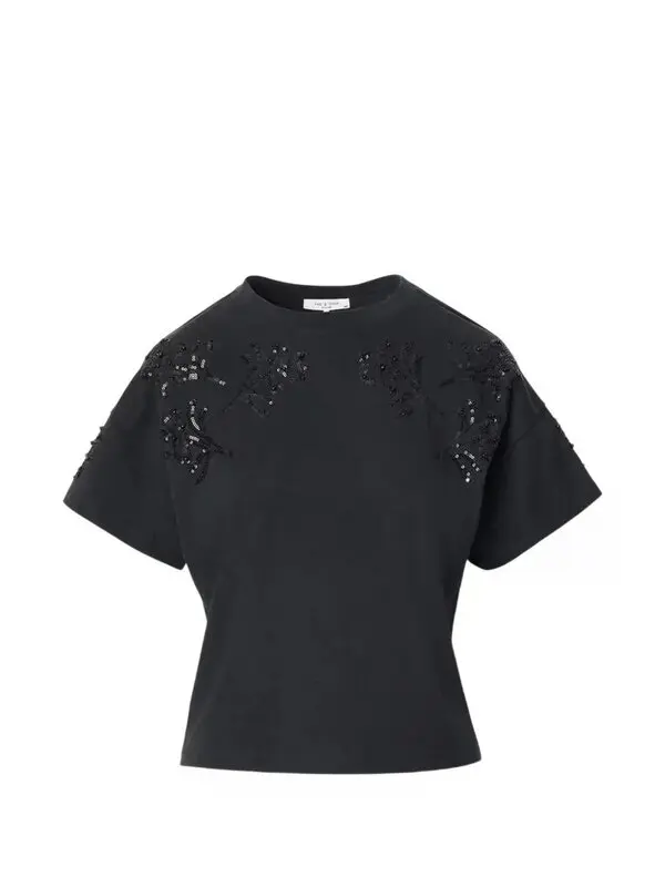 Rag & Bone Beaded Floral Boxy T-shirt