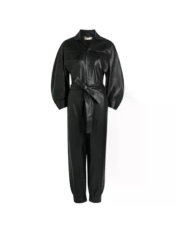SKIIM Ophelia Collared Belted Jumpsuit - Black