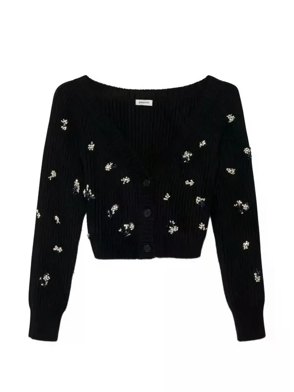 Simkhai Floral-embellished Cardigan - Black