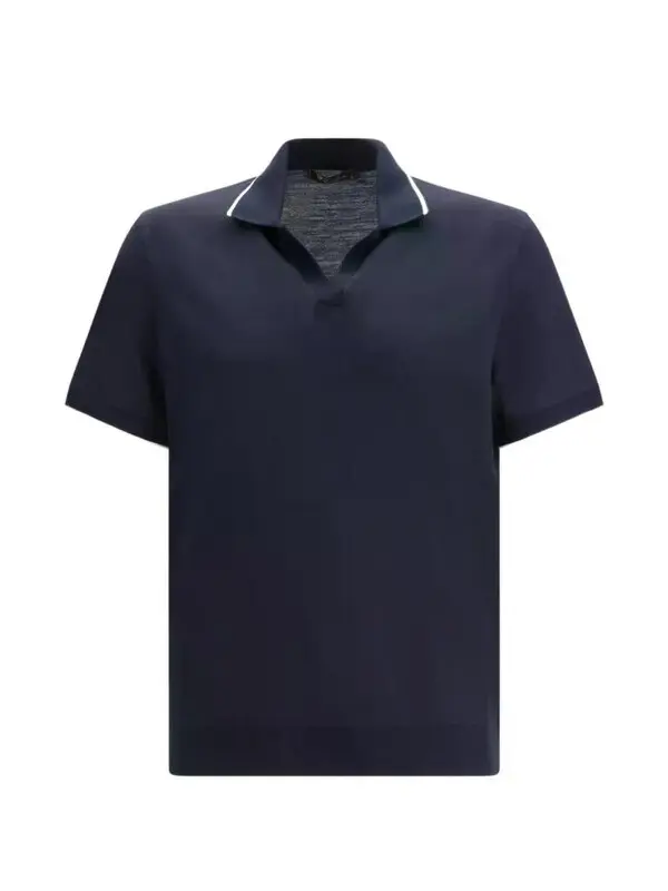 Loro Piana Waitaki Polo-collar T-shirt - Blue