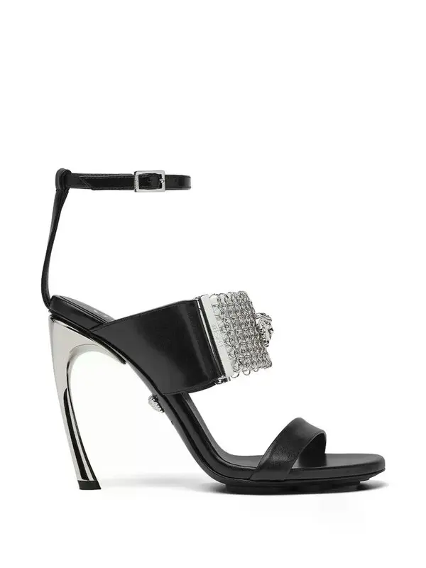 Versace Pincer Heeled Sandals - Black