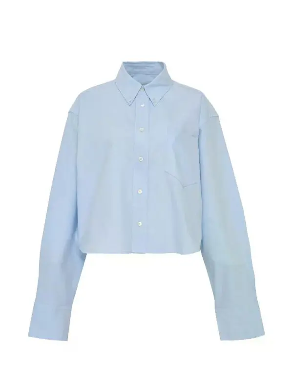 Ami Oversized Cropped Shirt - Blue