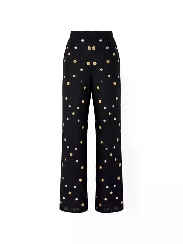 HAYLEY MENZIES Embroidered Pyjama Trousers - Black