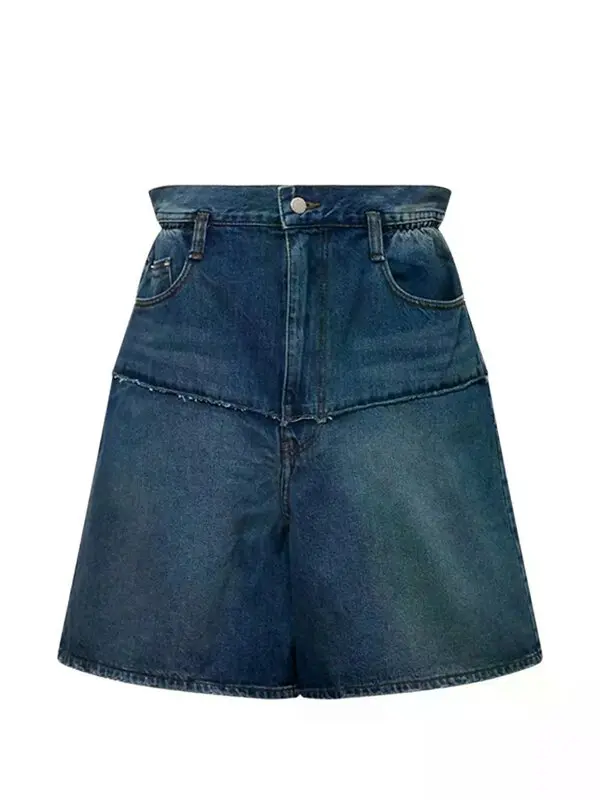 YCH Raw-detail Denim Shorts - Blue
