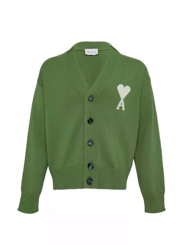 Ami Contrasted Cardigan - Green