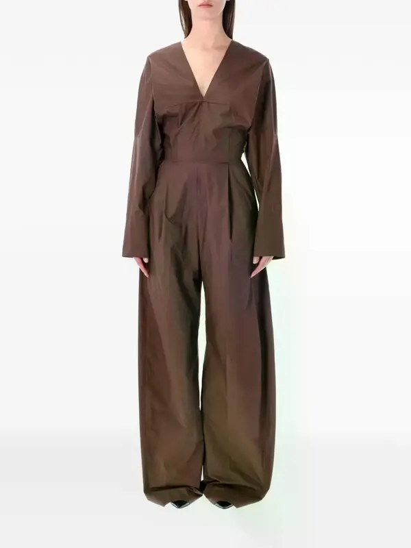 THELATEST Drew V-neck Long-sleeve Jumpsuit - Brown