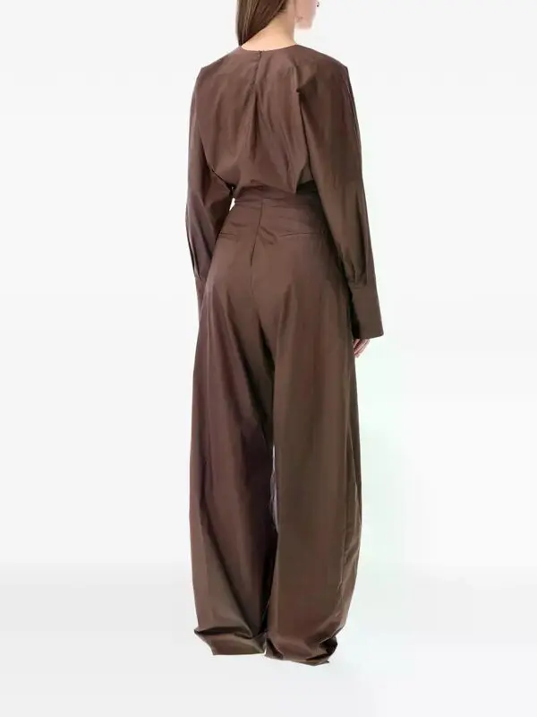 THELATEST Drew V-neck Long-sleeve Jumpsuit - Brown