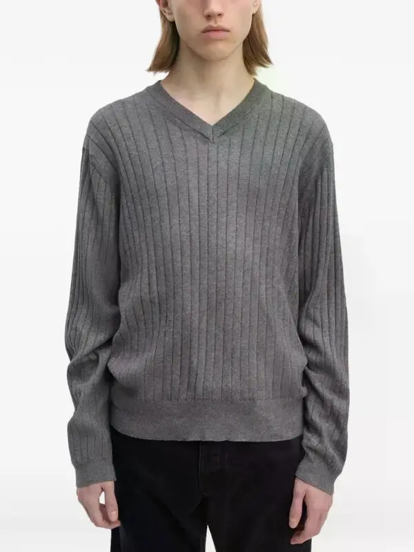 ANOTHER ASPECT Ribbed V-neck Sweater