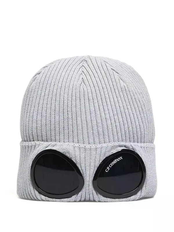 C.P. COMPANY Knit Beanie Hat - Grey