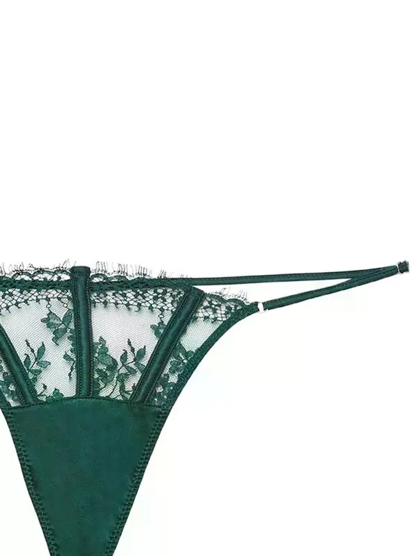 Fleur Du Mal Lace Satin-panel Thong