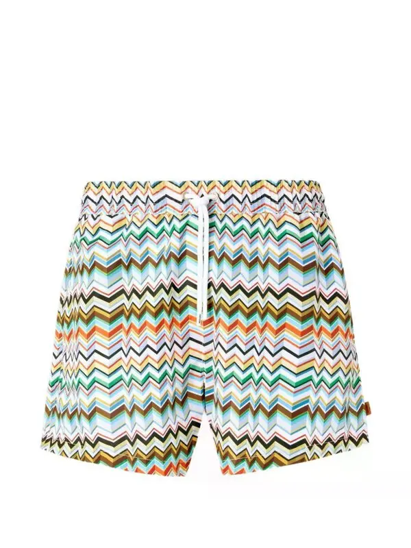 Missoni Zigzag Drawstring Swim Shorts - White