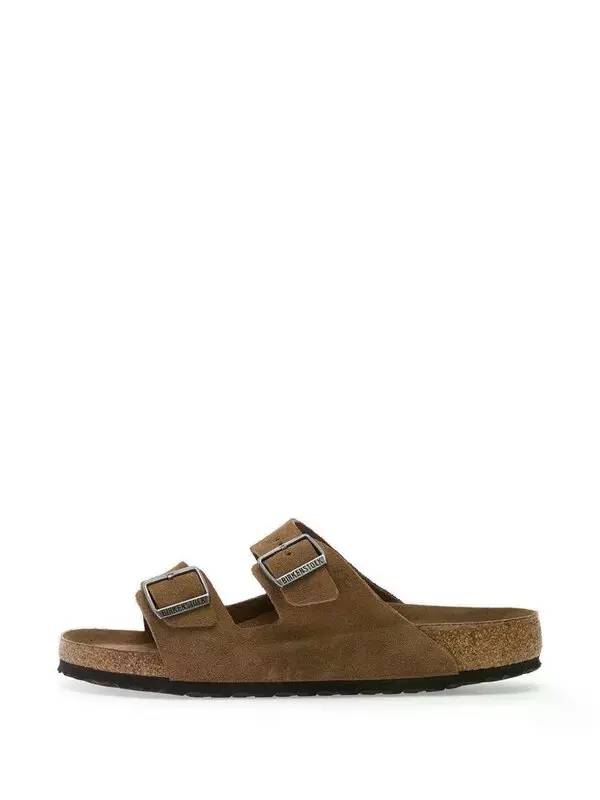 BIRKENSTOCK Arizona Soft Footbed Leather Sandals - Brown
