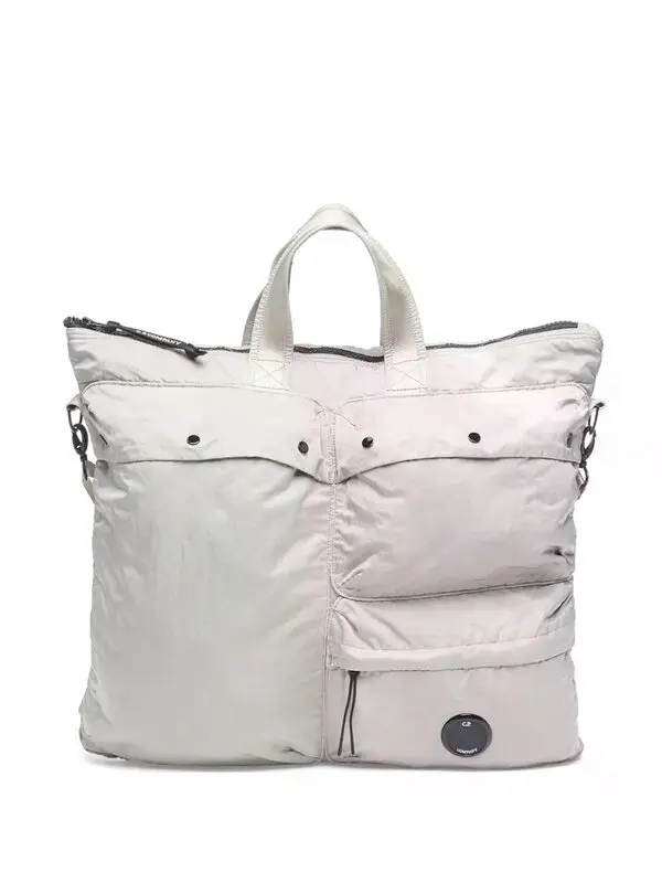 C.P. COMPANY Nylon Tote Bag With Detachable Shoulder Strap - Grey