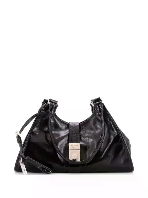 Prada Pushlock Leather Satchel Medium