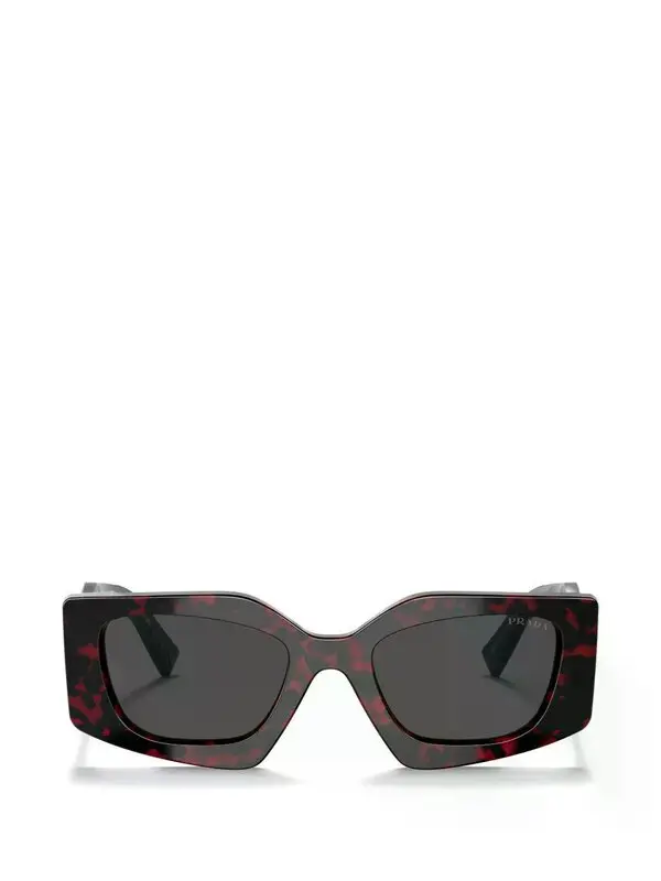 Prada Geometric-frame Sunglasses - Red
