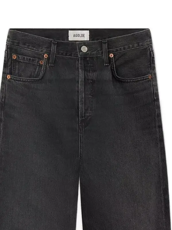 AGOLDE Frayed Hem Jeans - Black