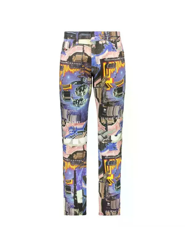 DIESEL Graphic-print Straight-leg Jeans