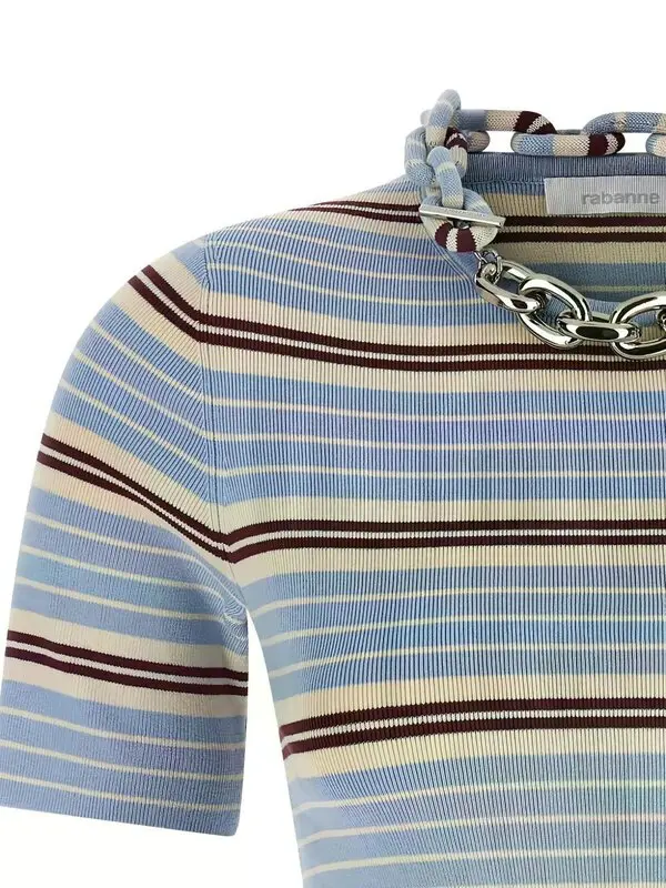 Rabanne Striped Knitwear With Chain Detail